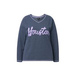 Ulla Popken Sweatshirt 'Housto' Damen Gr&ouml;&szlig;e XXXL/4XL dunkelblau / lavendel