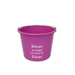 Baueimer 'Eimer f&uuml;r einen und alle f&uuml;r Eimer' 12 l pink