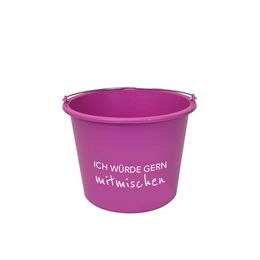 Baueimer 'Ich w&uuml;rde gern mitmischen' 12 l pink