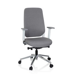 hjh OFFICE Profi B&uuml;rostuhl CHIARO T4 WHITE Stoff mit Armlehnen (h&ouml;henverstellbar)