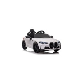 ES-Toys Kinder Elektroauto BMW M4 lizenziert 12V7A Akku 2 Motoren EVA-Reifen MP3 wei&szlig;
