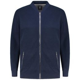 Große Größen Hajo Strickjacke mit Struktur Farbe marine Größe: 5XL