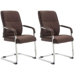 2er Set Freischwinger XXL HLO-CP98 Stoff ~ braun
