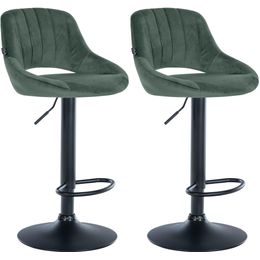 2er Set Barhocker HLO-CP278 Samt B ~ grün