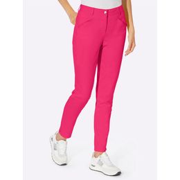 Stretch-Hose Heine, Damen, Gr. 38, Normalgrößen, pink, 72% Baumwolle, 25% Polyester, 3% Elasthan, unifarben, 7/8-Länge, Hosen