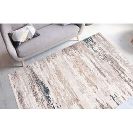 Teppich my home "Henri" Gr. 2, grau (grau, blau), B:80cm H:12mm L:150cm, Kunstfaser, Teppiche, Teppich, Vintage Design, Wohnzimmer