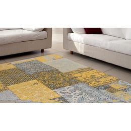 Teppich Calo-deluxe "Kefes 250" Gr. 6, gold (goldfarben), B:200cm H:8mm L:290cm, Baumwolle, Teppiche, Teppich, reine Baumwolle, Wohnzimmer