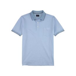 Poloshirt OLYMP "Casual", Herren, Gr. XL, blau (bleu), Piqué, Obermaterial: 100% Baumwolle, Shirts, Two-Tone Piqué, Seitenschlitzen im Saum