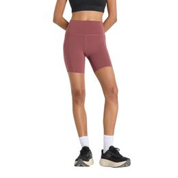 New Balance Sleek Pocket High Rise Short 6" Bekleidung Damen rot