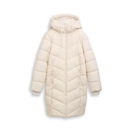 Tom Tailor Damen Puffer-Mantel mit Kapuze, wei&szlig;, Uni, Gr. XXL