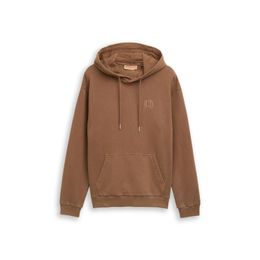 Tom Tailor Denim Herren Overdyed Hoodie Sweatshirt, braun, Uni, Gr. M