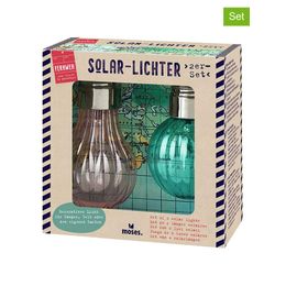 moses. 2er-Set: Solar-Leuchte in Grau/ Türkis - 12% | Lichterketten-dekobeleuchtung