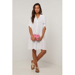Le Monde du Lin Leinen-Kleid in Weiß - 75% | Größe 40/42 | Damen-kleider