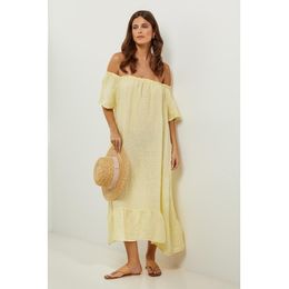 Lin Passion Leinen-Kleid in Gelb - 74% | Größe 38/40 | Damen-kleider