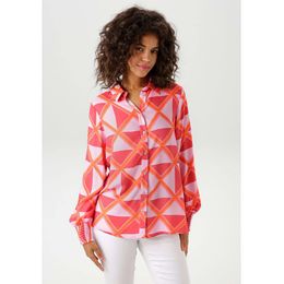 Aniston Bluse in Rosa/ Rot/ Orange - 72% | Gr&ouml;&szlig;e 46 | Damen-blusen