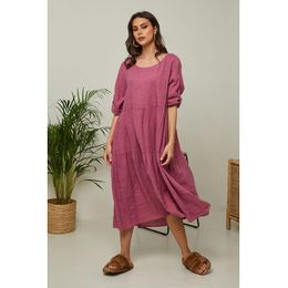 Fleur de Lin Leinen-Kleid "Lantana" in Pink - 70% | Größe L | Damen-kleider