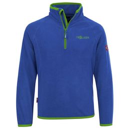 Trollkids Fleecepullover "Nordland" in Blau/ Gr&uuml;n - 17% | Gr&ouml;&szlig;e 128 | Kids-fleecejacken-fleecepullover