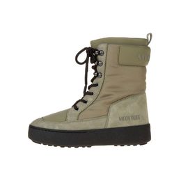 Moon Boot Leder-Boots "Ltrack Combat" in Khaki - 46% | Größe 39 | Damen-stiefel