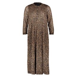 Oui Kleid in Hellbraun/ Schwarz - 84% | Gr&ouml;&szlig;e 34 | Damen-kleider