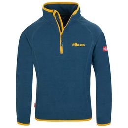 Trollkids Fleecepullover "Nordland" in Dunkelblau/ Orange - 49% | Gr&ouml;&szlig;e 98 | Kids-fleecejacken-fleecepullover