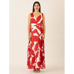 Apart Plisseekleid in Rot/ Weiß - 68% | Größe 42 | Damen-kleider