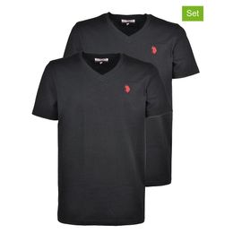 U.S. Polo Assn. 2er-Set: Shirts in Schwarz - 56% | Größe L | Herren-plussize