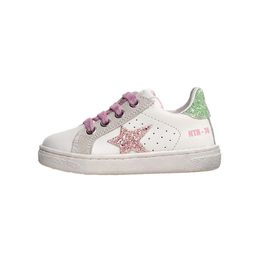 Naturino Leder-Sneakers "Pinn" in Weiß/ Grün/ Rosa - 54% | Größe 34 | Kindersneakers