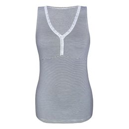 Sassa Mode Sassa Top in Dunkelblau/ Wei&szlig; - 60% | Gr&ouml;&szlig;e 46 | Damen-tops