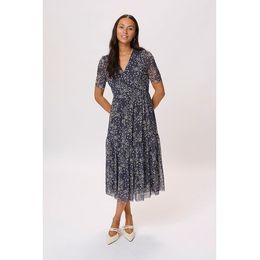 Soaked in Luxury Kleid "Aldora" in Dunkelblau/ Beige - 43% | Größe L | Damen-kleider