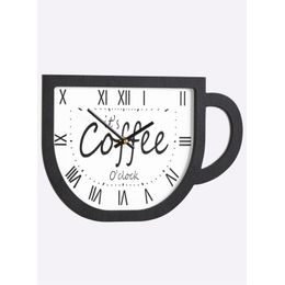 HEINE HOME Wanduhr, Schwarz, Gr. H/B/T ca. 24/35/3,5 cm, Wanddeko, Material: MDF