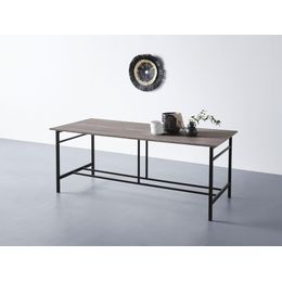 Esstisch Home Affaire "Sare", grau (graphit, schwarz, dunkelgrau), B:200cm H:77cm T:85cm, Tische, mit Echtholzfurnier aus Eiche