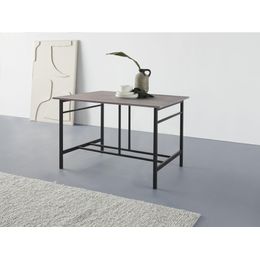 Esstisch Home Affaire "Sare", grau (graphit, schwarz, dunkelgrau), B:140cm H:77cm T:85cm, Tische, mit Echtholzfurnier aus Eiche
