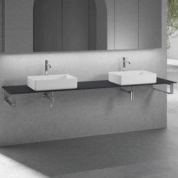 neoro n50 Slim-Konsolenplatte B: 240 cm mit 2 Waschtischen B: 58 cm wei&szlig; matt,, 2#BN0065WM+BN0407BM+BN0509BM+2#BN000003+3#BN000002,