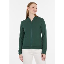 Sweatjacke Ragwear "KENIANE", Damen, Gr. S, grün (pine grün), Sweatware, Obermaterial: 67% Polyester, 28% Viskose, 5% Elasthan, unifarben, figurumspielend hüftlang, Rundhals, Bündchen, Sweatjacken