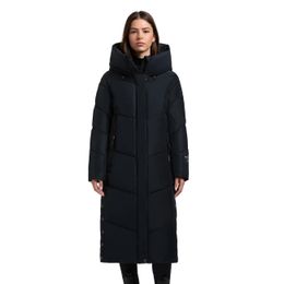 Steppmantel Khujo "PULSET MATT", Damen, Gr. L (40), port blau, Steppware, Obermaterial: 100% Polyester. Futter: 100% Nylon. Wattierung: 100% Polyester, unifarben, knielang, elastischer Bund, Mäntel, große Kapuze, Reißverschlusstaschen