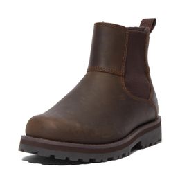 Chelseaboots Timberland "COURMA KIDMID CHELSEA BOOT", Mädchen, Gr. 37, schwarz braun, Leder, Schuhe, Stiefelette, Winterschuhe, Ankle Boots