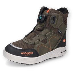 Winterboots Dockers by Gerli, M&auml;dchen, Gr. 36, gr&uuml;n (khaki, kombiniert), Nubuklederimitat, Textil, Schuhe Winterboots, Freizeitstiefel mit wasserabweisendem DOCK-Tex