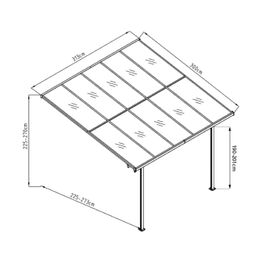 Tchibo - Terrassen&uuml;berdachung - 313x300x270cm - anthrazit - Aluminium