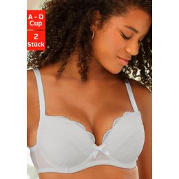 Petite Fleur Damen Balconette-BH, wei&szlig;+schwarz, Gr&ouml;&szlig;e 75B