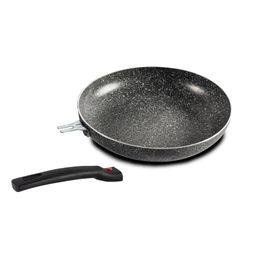 Berger Pfanne Stone Rock 2-tlg. mit abnehmbarem Griff und Antihaftbeschichtung Ø 24 cm - Camping Pfannen & Woks