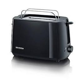 Severin Automatik-Toaster AT 2287, 700 W, wärmeisoliertes Gehäuse, integrierter Brötchen-Röstaufsatz, Röstzeitelektronik, Schwarz