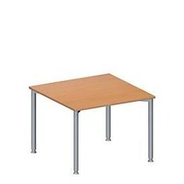 Schäfer Shop Schäfer Shop Genius Anbautisch MODENA FLEX, höhenverstellbar, Quadrat-Form, 4-Fuß Rundrohr, B 1000 x T 1000 mm, Buche-Dekor
