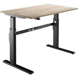 Schäfer Shop Schäfer Shop Select Schreibtisch, elektrisch höhenverstellbar, Rechteck, C-Fuß, B 1200 x T 800 x H 725-1185 mm, Wildeiche/schwarz