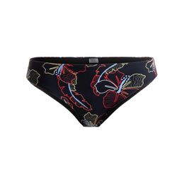 Bikini-Hose Roxy "Roxy Active", Damen, Gr. M, US-Gr&ouml;&szlig;en, anthrazit athletic hibiscus, 75% Nylon, 25% Elasthan, Badehosen Bikini-Hose