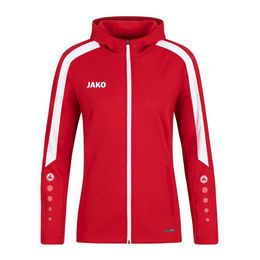Jako Power Kapuzenjacke Damen Rot Weiss F100, Größe 36, Damen, Bekleidung - 11teamsports