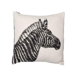 David Fussenegger Kissenh&uuml;lle "Nova - Zebra" in Creme/ Schwarz - 35% | Gr&ouml;&szlig;e 50x50 cm | Dekokissen