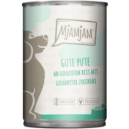 MjAMjAM gute Pute an gekochtem Reis mit ged&auml;mpfter Zucchini 6x400g