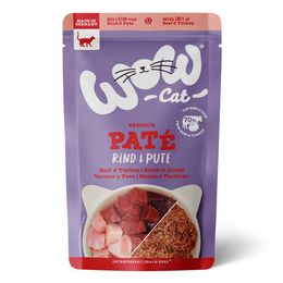 WOW Cat Adult Rind & Pute Katzen-Nassfutter getreidefrei 12x125g