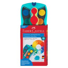 Faber-Castell Deckfarbkasten "Connector" in Türkis - 12 Farben - 13% | Kinder-kreativspielzeug