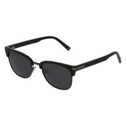 Polaroid PLD 2076/S | Herren-Sonnenbrille | Fassung: Vollrand, Browline, Metall, Schwarz Glänzend | Glasfarbe: Grau